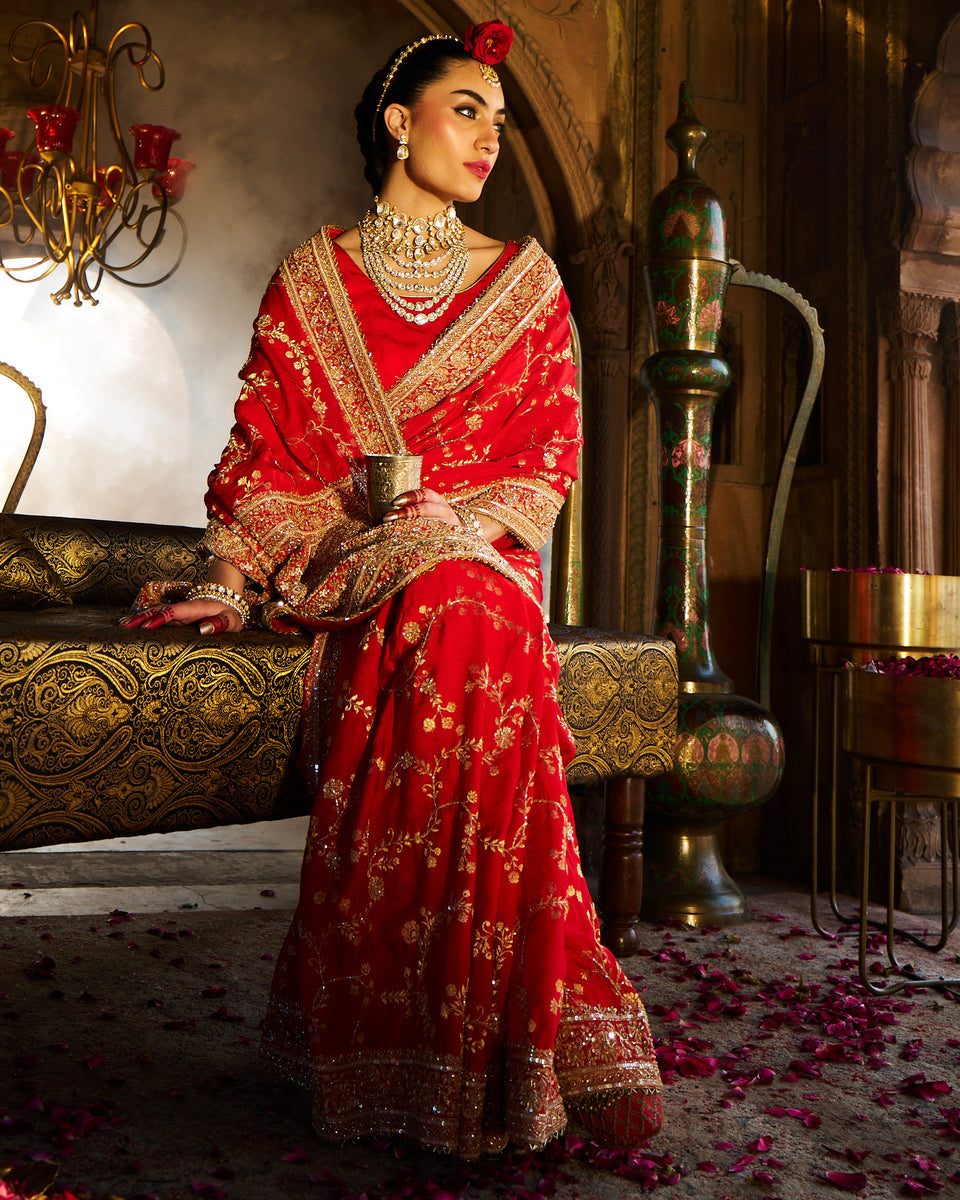 Saree - Red 1747 – Kashish India