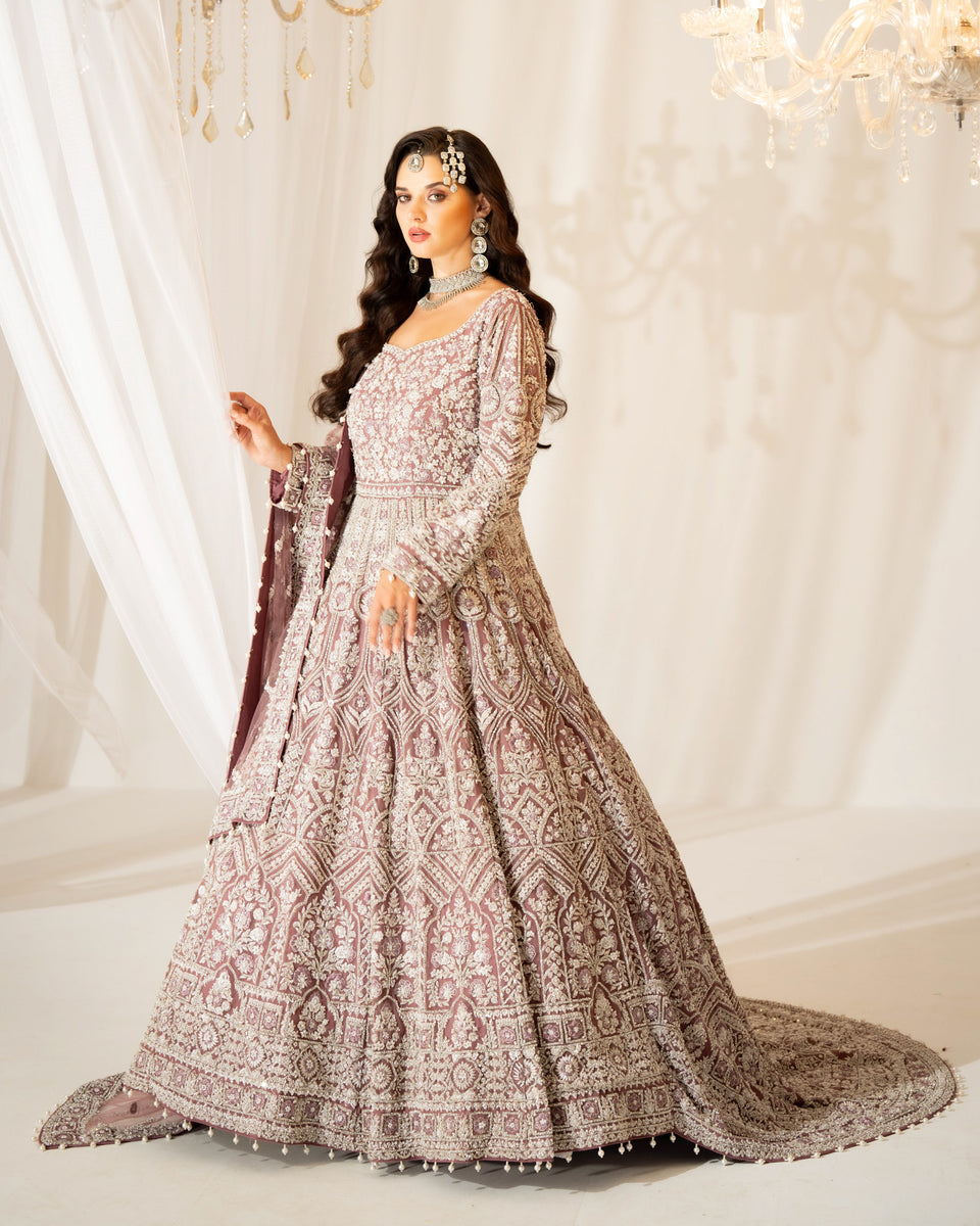 Ready to wear - Long Koti Gown Lavender 921 – Kashish India